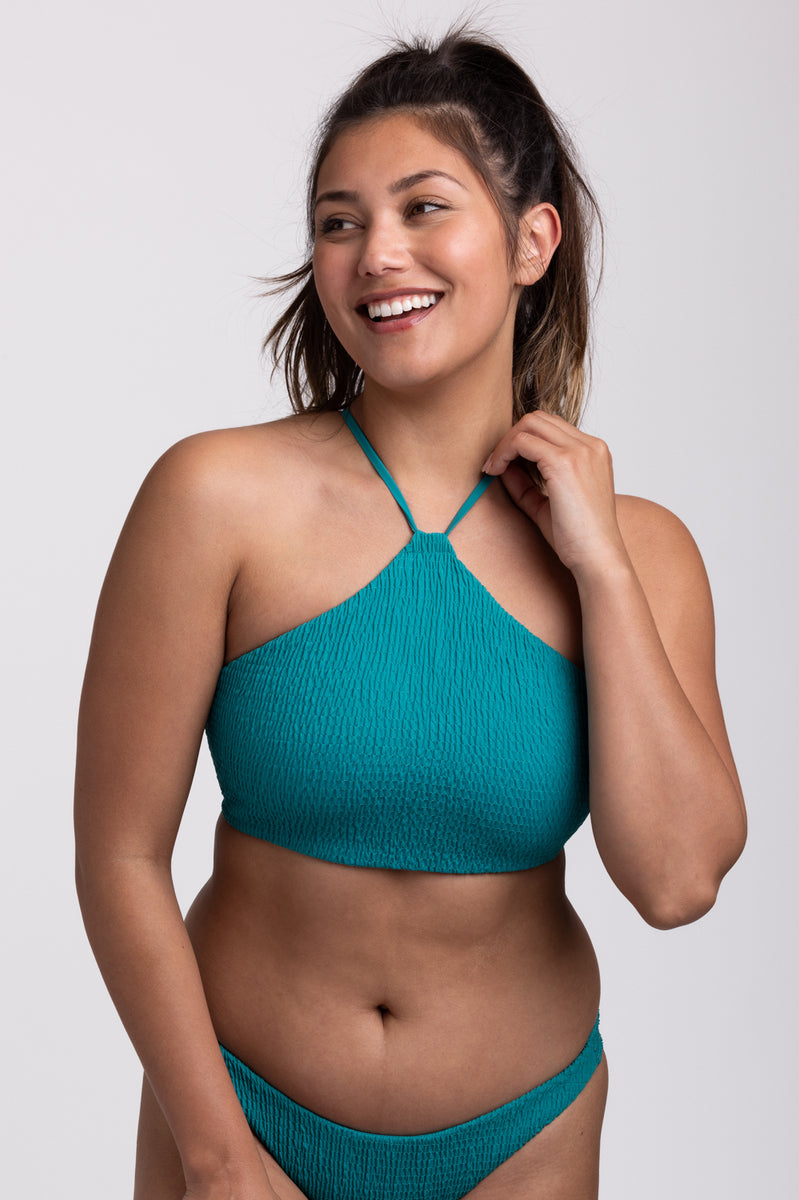 Luna Smocked Bikini Top | Tie-Back Bikini for Surfers | JOLYN