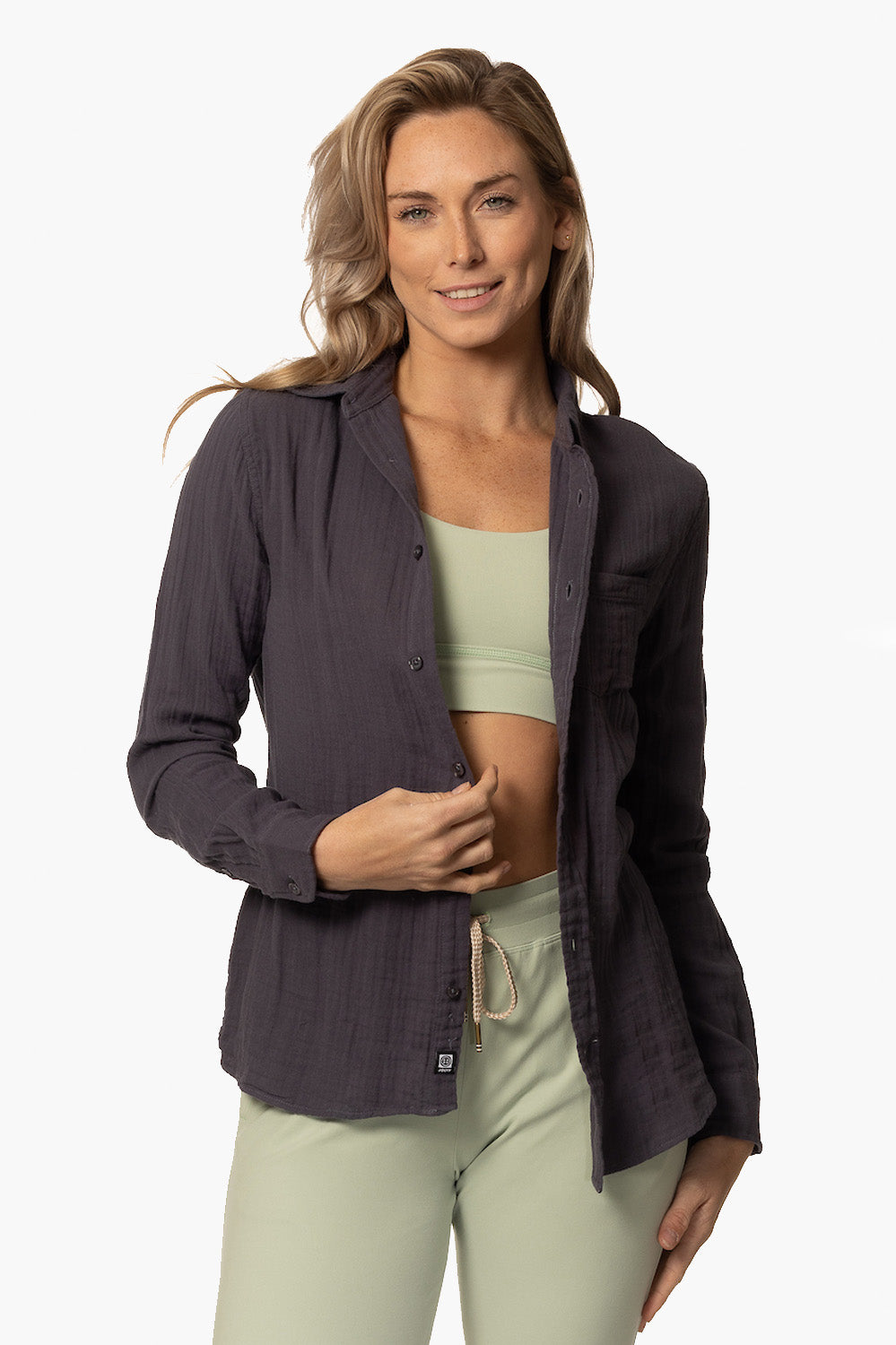 Timeless Button Down| Women's Active Button Down Top | JOLYN x Courtney ...